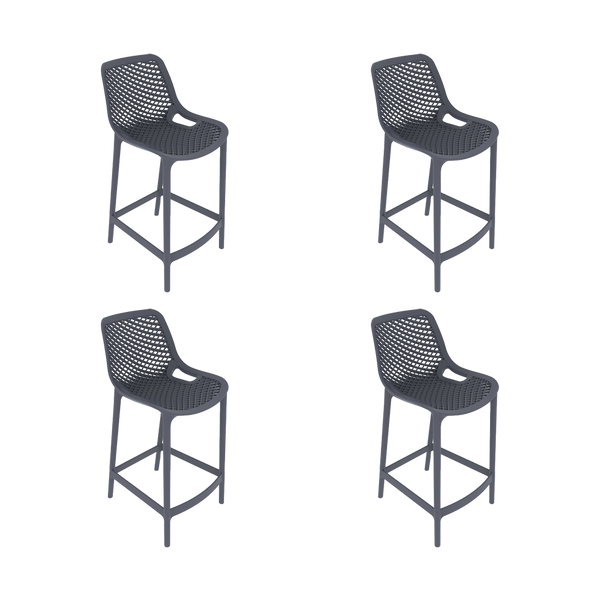 Silla para Bar Miame, Color Gris Oscuro, con reposa pies en diseño Mod ...