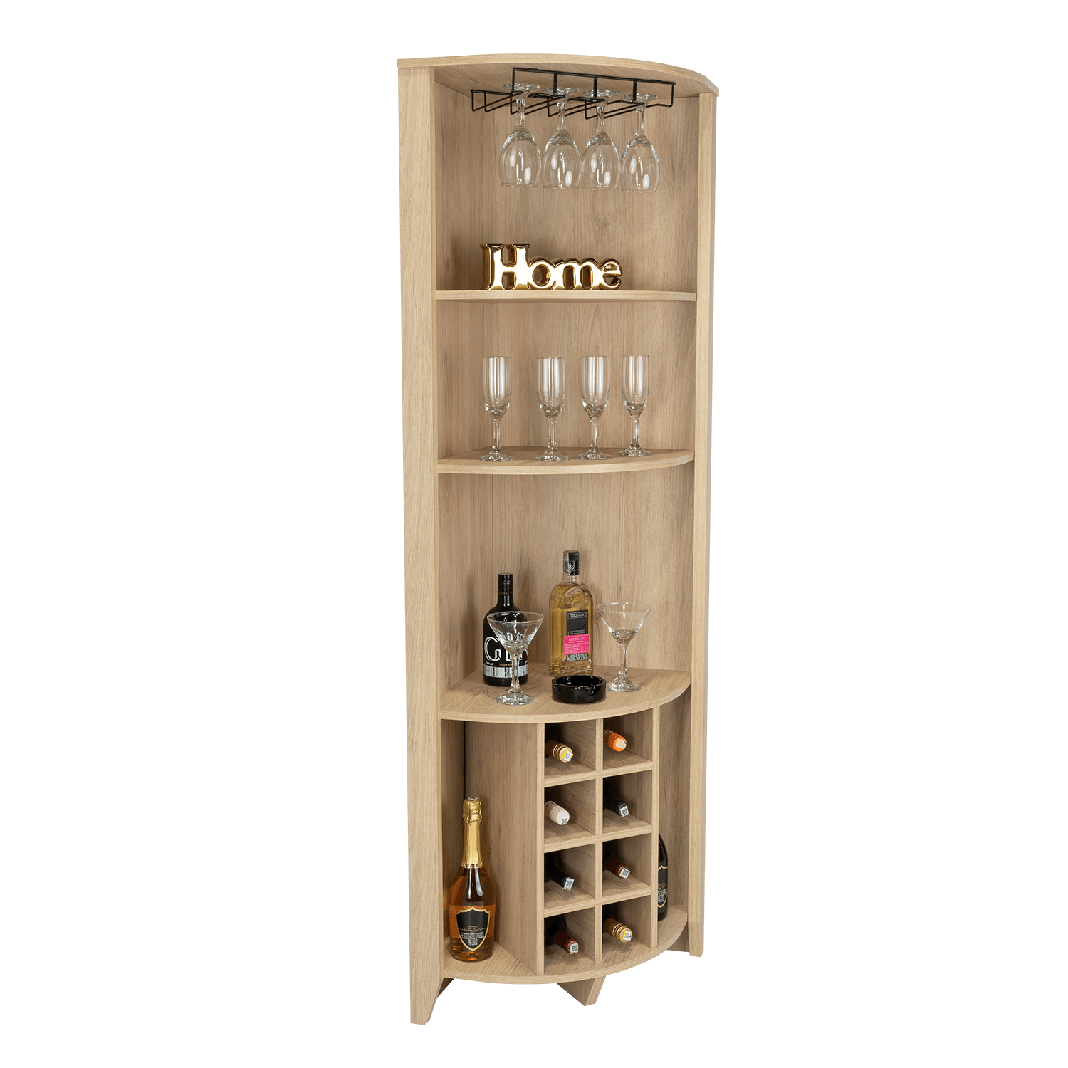 BAR ESQUINERO SARUME, BEIGE, CON AMPLIO ESPACIO DE ALMACENAMIENTO Y PO ...