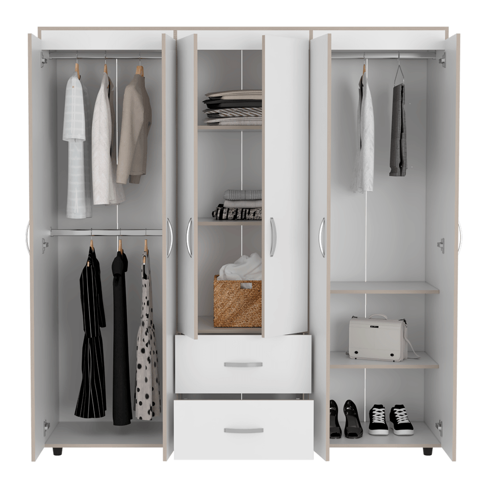 CLOSET BARILOCHE BOMBAY, BLANCO HUESO Y CAFÉ CLARO, VARIEDAD DE ENTREP ...