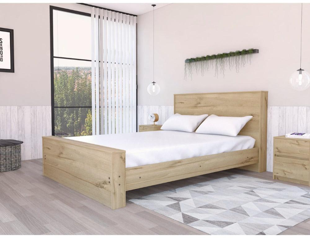 CAMA DOBLE FELIX, CAFÉ CLARO, INCLUYE TENDIDO DE TABLAS – Almacenes ...