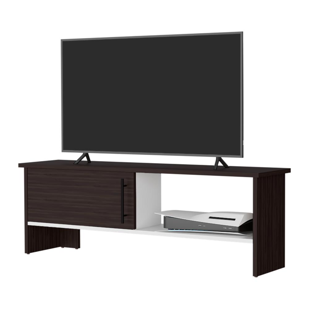MESA PARA TV NAVI, NOGAL EUROPEO Y BLANCO, PARA TELEVISOR HASTA 55 PUL ...